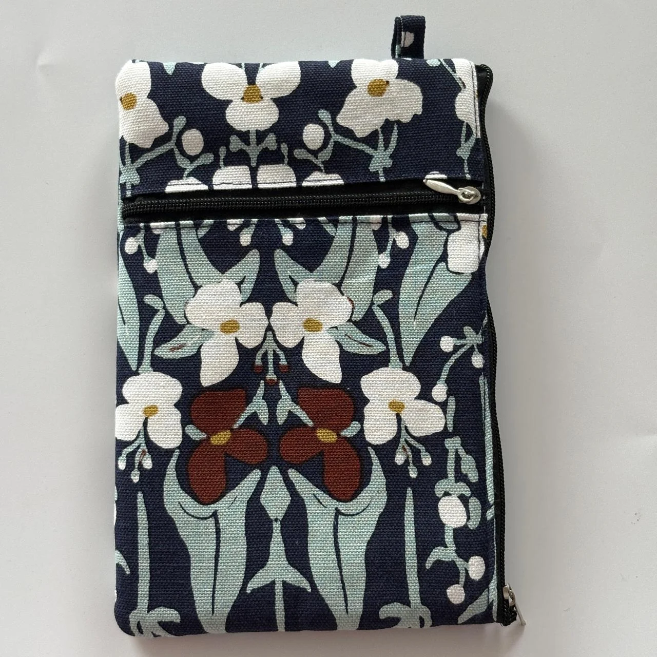 Mobile Pouch Stylish Cotton Two Zip Pouch - thenmozhifabrics